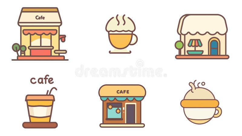 Coffee Shop Icon Design Image Stock Illustration - Illustration of ...