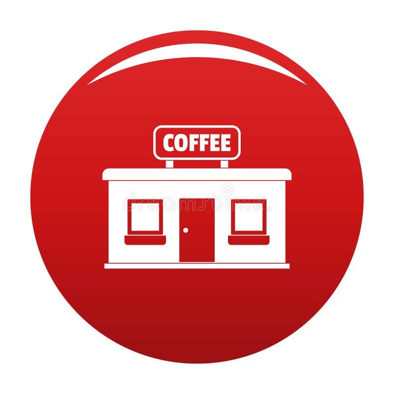 Coffee Shop Icon Vector Red Stock Vector - Illustration of facade ...