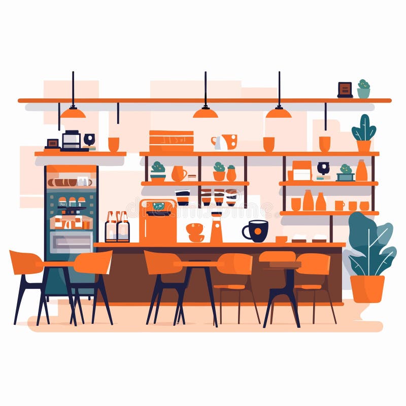 Coffee Shop Interior Vector Isolated Illustration Stock Vector ...