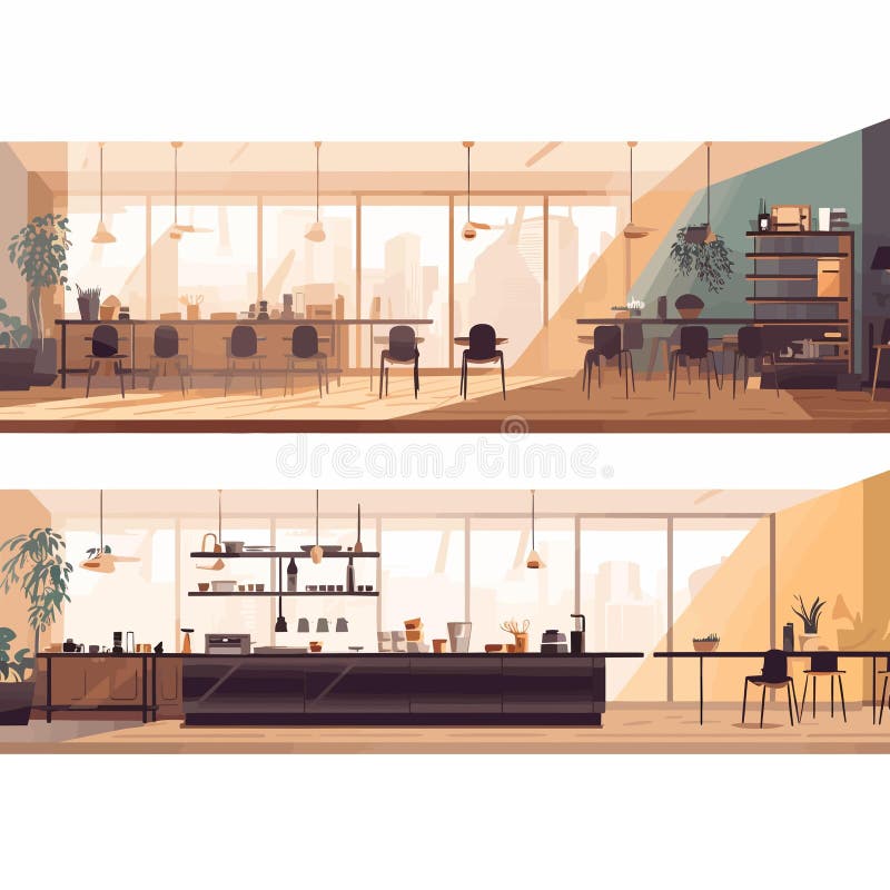 Coffee Shop Interior Vector Isolated Illustration Stock Vector ...