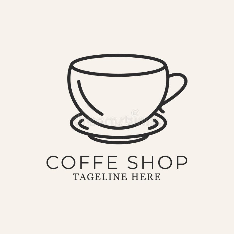 Coffee Shop Line Art Logo Design Vector Stock Vector - Illustration of ...
