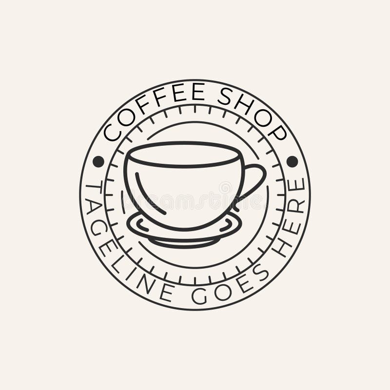 Coffee Shop Line Art Logo Design Vector Stock Vector - Illustration of ...