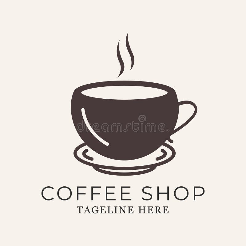 Coffee Shop Line Art Logo Design Vector Stock Vector - Illustration of ...