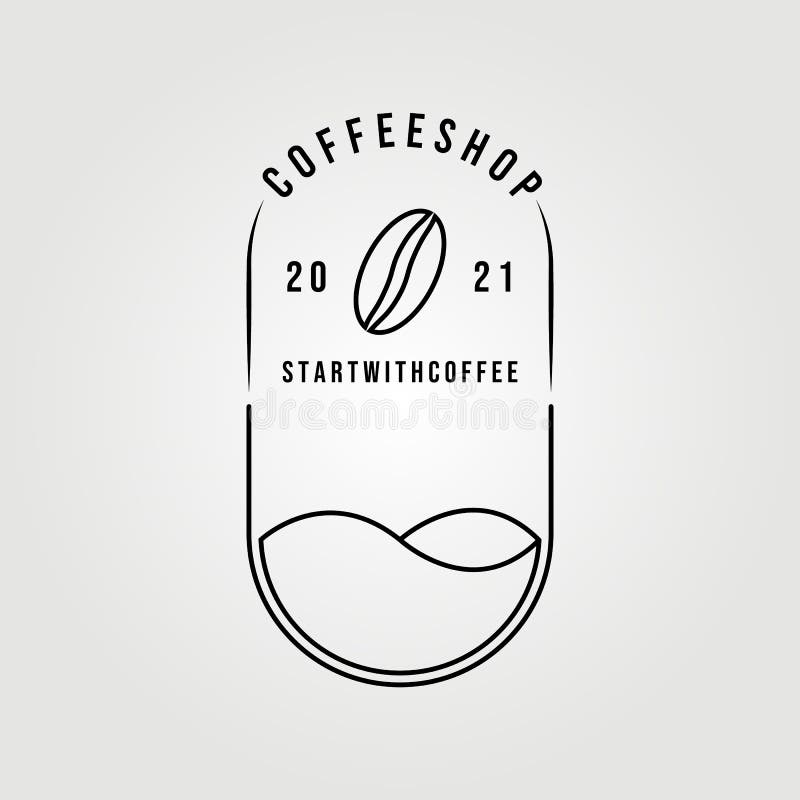 Coffee Shop Line Art Logo Vector Illustration Design Graphic Stock ...