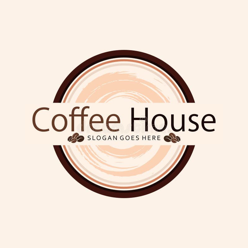 Coffee Shop Logo Design on White Background Stock Vector - Illustration ...