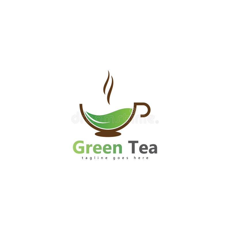 Coffee Shop Logo Template Design Green Tea Logo Stock Vector ...