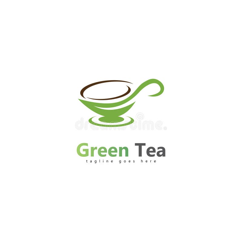 Coffee Shop Logo Template Design Green Tea Logo Stock Vector ...