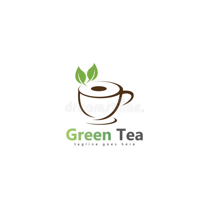 Coffee Shop Logo Template Design Green Tea Logo Stock Vector ...