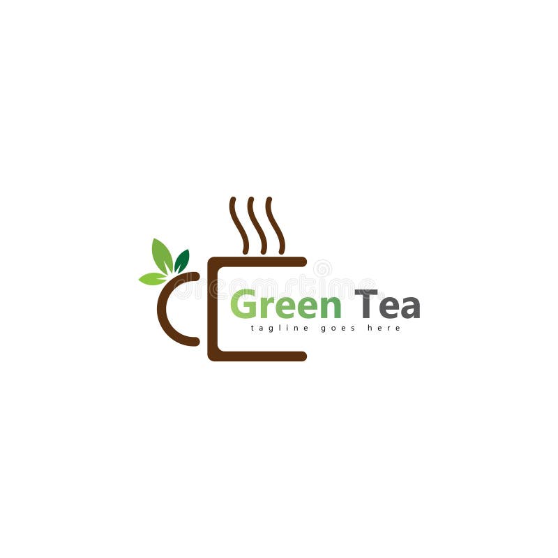Coffee Shop Logo Template Design Green Tea Logo Stock Vector ...