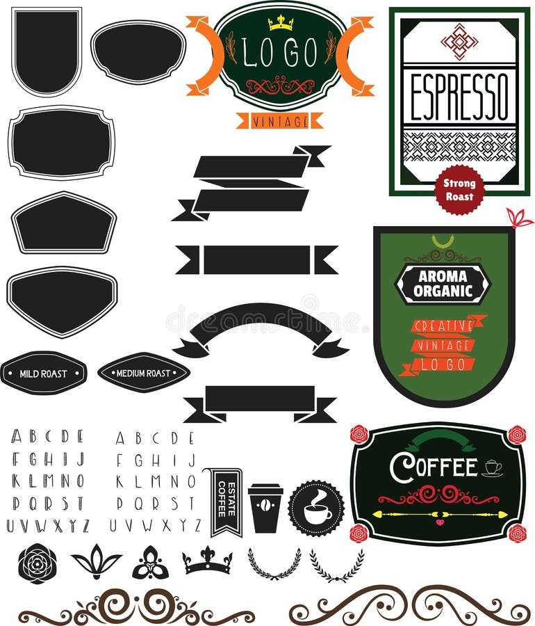Coffee shop logo and Tools stock vector. Illustration of color - 115375170