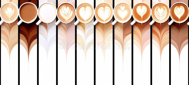 Coffee Shop Products Collage Arranged in Segmented Style with Bright ...