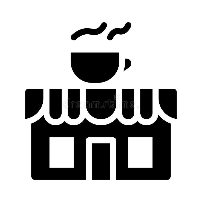 Coffee Shop Solid Icon. Symbols Cafe Icons Graphic Design. Vector ...