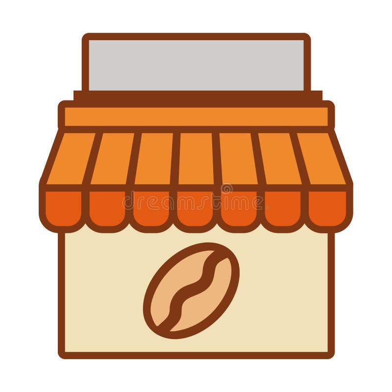 Coffee Shop Storefront with Awning and Beans Stock Vector ...