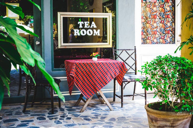 Coffee Shop with Tables and Chairs. Stock Image - Image of cafe ...
