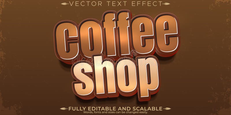 Coffee Shop Text Effect, Editable Americano and Mocha Text Style Stock ...