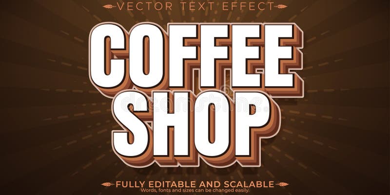 Coffee Shop Text Effect, Editable Espresso and Hot Text Style Stock ...