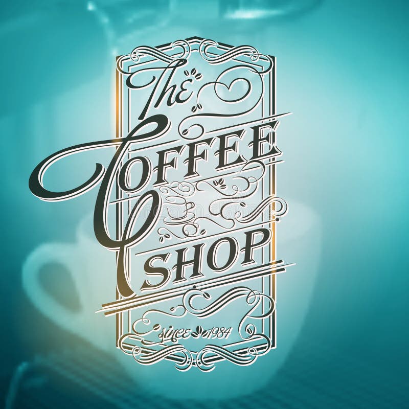 Coffee Shop Typography on Blurred Background Stock Vector ...
