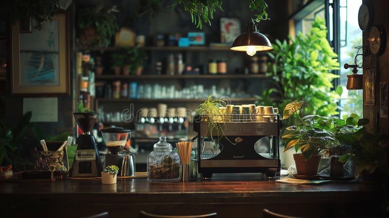 Coffee Shop with a Unique Atmosphere Stock Image - Image of modern ...