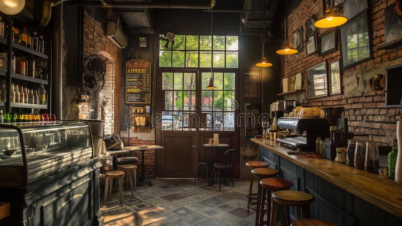 Coffee Shop with a Unique Atmosphere Stock Photo - Image of counter ...