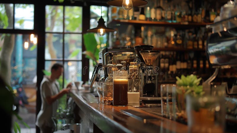 Coffee Shop with a Unique Atmosphere Stock Image - Image of cappuccino ...