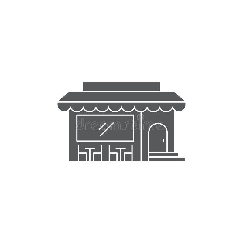 Coffee Shop Vector Icon Symbol Building Isolated on White Background ...