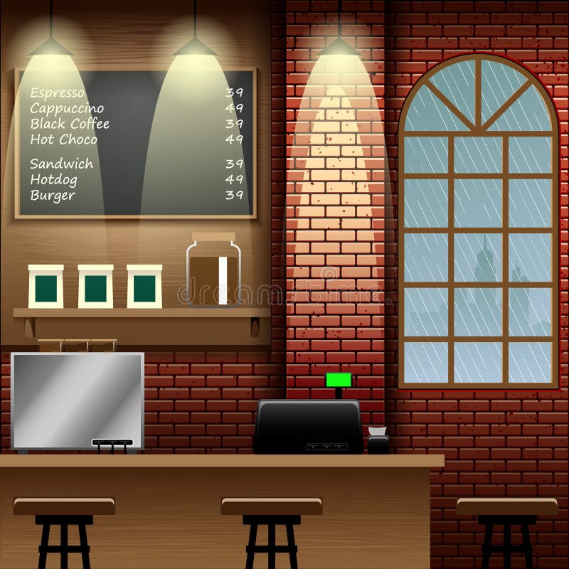 Coffee Shop Vector Illustration for Background Stock Vector ...