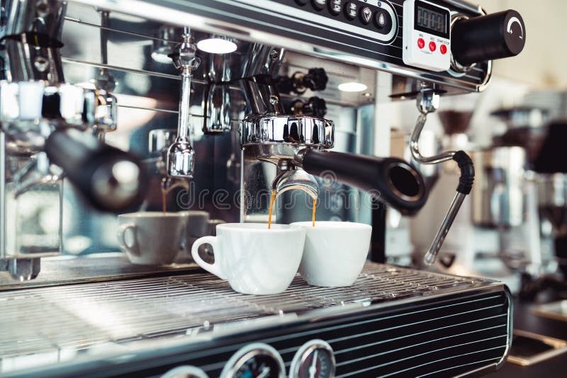 Coffee Shop Work and Interiors Stock Image - Image of barista, aroma ...