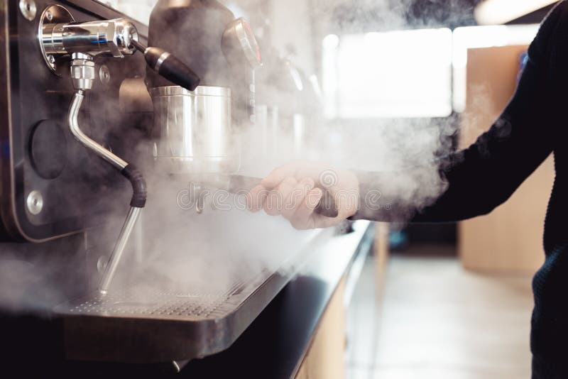 Coffee Shop Work and Interiors Stock Image - Image of aromatic, barista ...