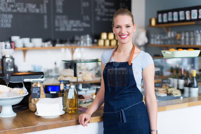 Portrait of Waitress in Cafe Stock Photo - Image of female, owner: 29912862