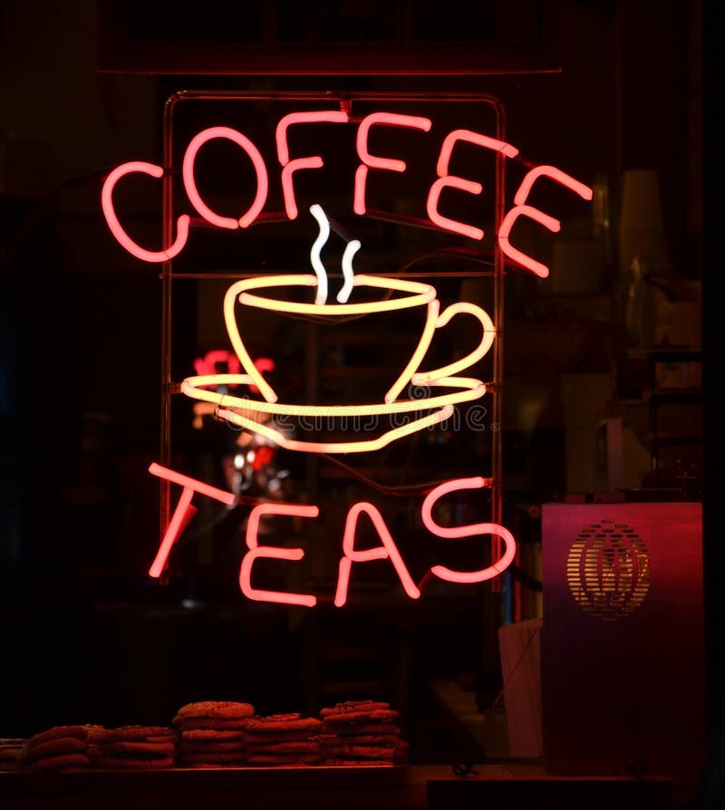 Coffee Sign stock image. Image of illuminated, restaurant - 33720719
