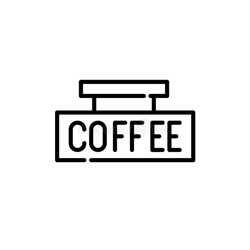 Coffee Sign for Coffee Shop. Pixel Perfect, Editable Stroke Icon Stock ...