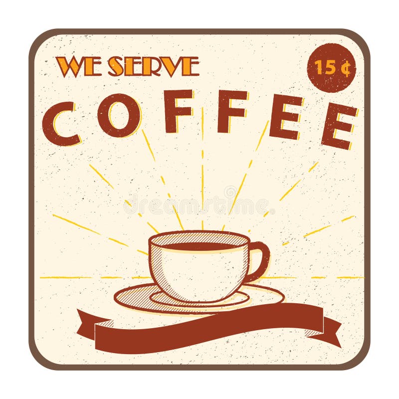 Coffee Sign. Vector Illustration Decorative Design Stock Vector ...