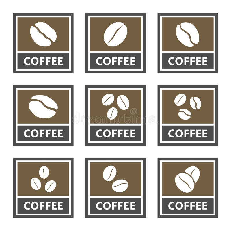 Coffee Signs and Icons Set for Cafes and Shops Stock Vector ...