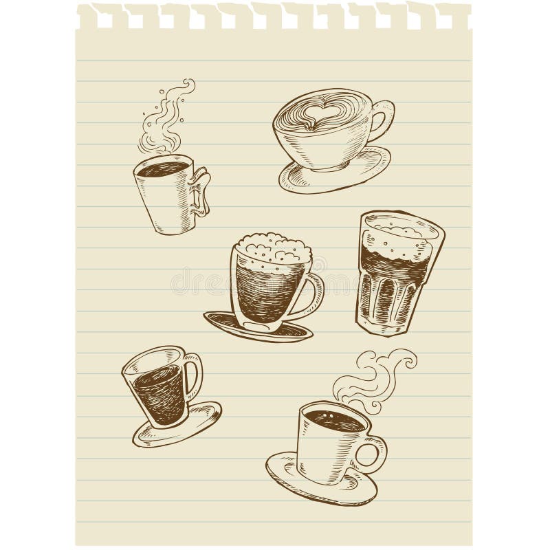 Coffee sketch1 stock illustration. Illustration of drink - 40771484