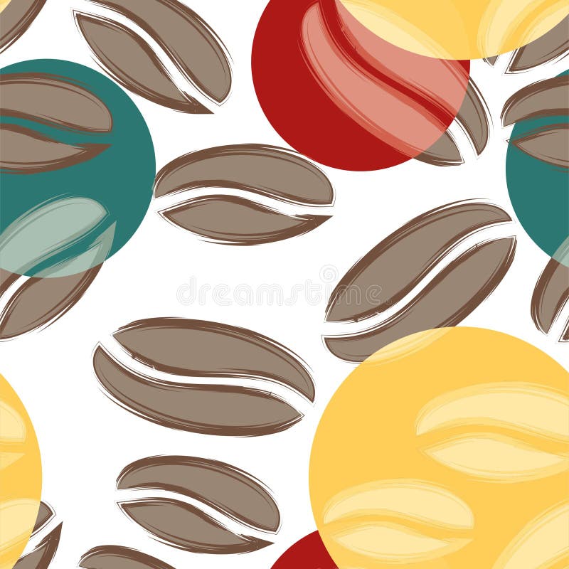 Coffee Sketch Hand Drawing Pattern Vector Illustration. Stock Vector ...