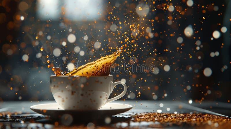 The Coffee Slowly Dripping into the Cup Resembling the Gradual Merging ...