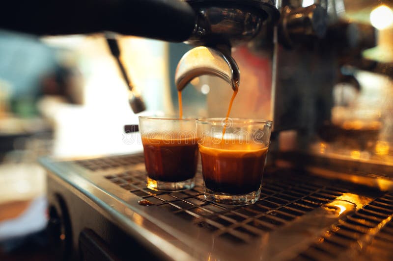 Coffee in a Small Cup from the Maker Stock Image - Image of pour, drink ...