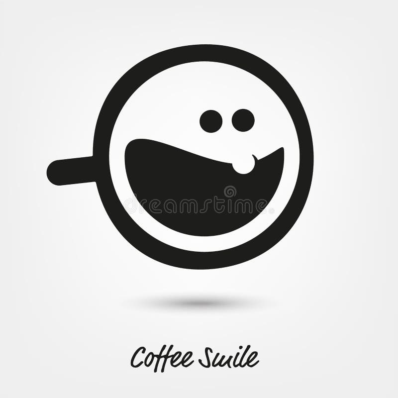 Coffee Smile stock vector. Illustration of funny, sign - 189784749