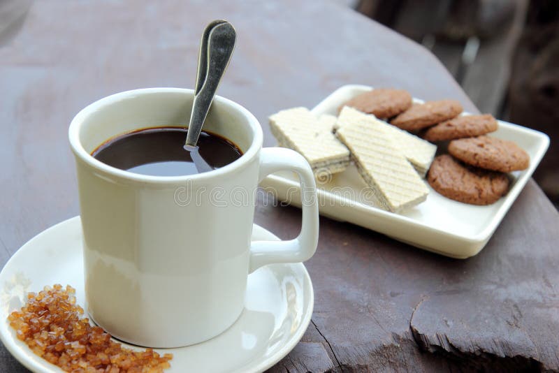 Coffee and snack stock image. Image of chocolate, plate - 28518381