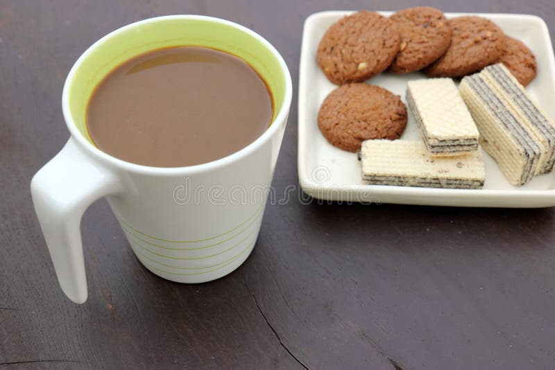 Coffee and snack stock photo. Image of desk, cookies - 28518748