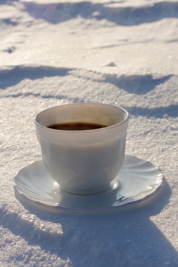 Coffee in the Snow stock photo. Image of coffee, january - 28303318