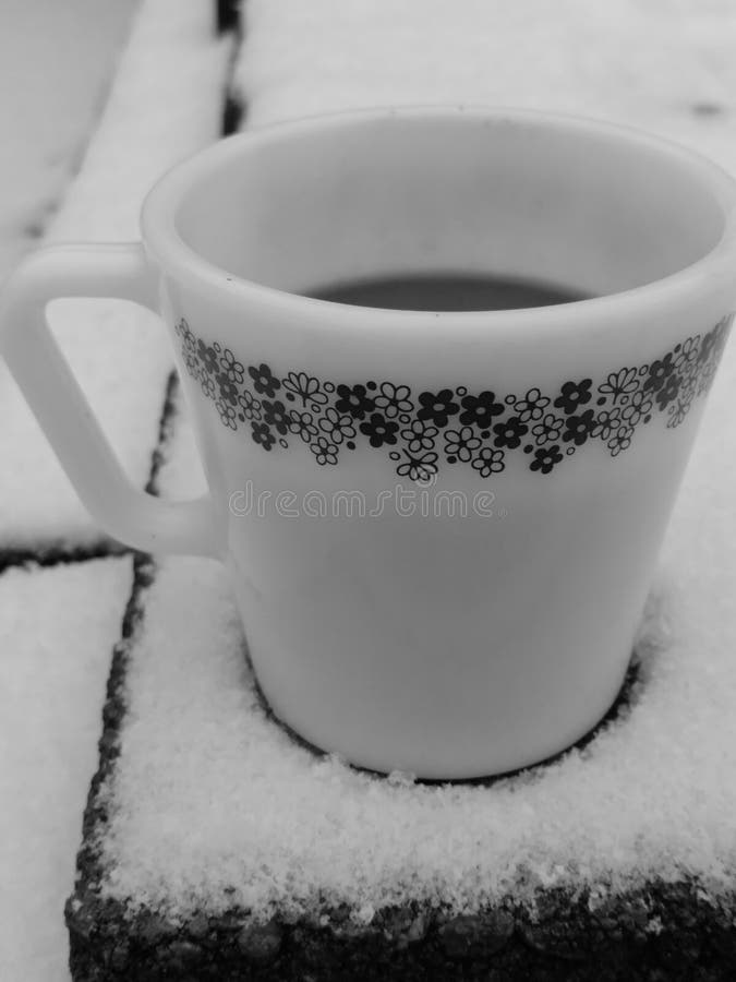 Coffee in the snow stock photo. Image of white, coffee - 108074606