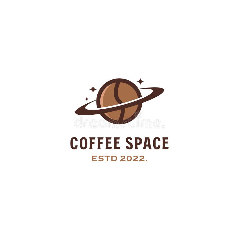 Coffee Space Logo Design, Coffee Bean and Saturn Logo Concept Stock ...