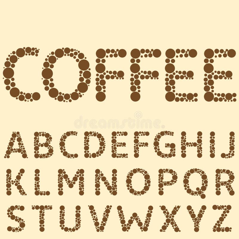 Coffee special alphabet stock vector. Illustration of cappuccino - 72297998
