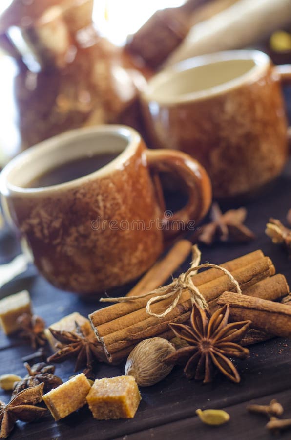 Coffee with spices stock photo. Image of composition - 104462206