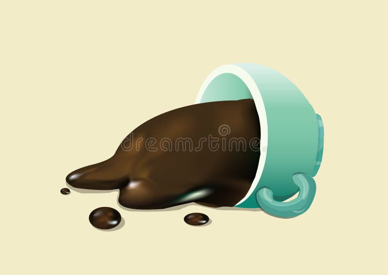 Coffee cup spill stock illustration. Illustration of late - 69894477