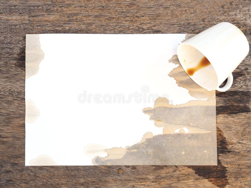 Coffee Spilled Out From White Cup Stock Image - Image of spill, drip ...