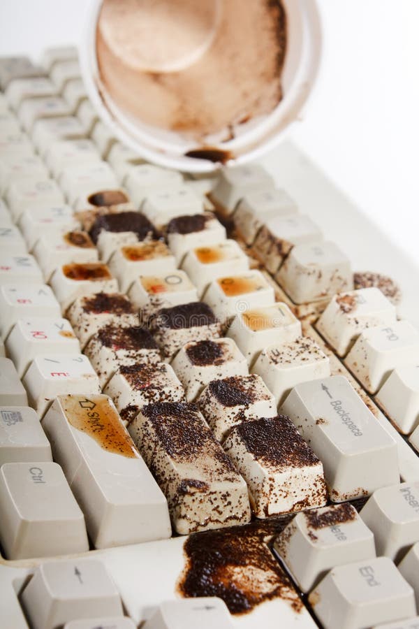 Coffee Spilling on Keyboard Stock Image - Image of computer, spilling ...