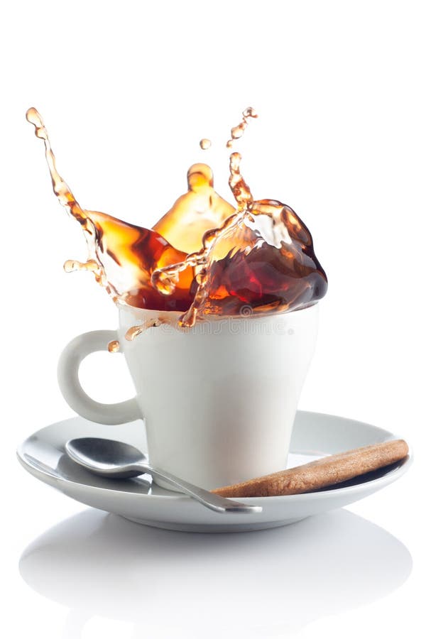 Coffee splash in a cup stock photo. Image of roasted - 26594660
