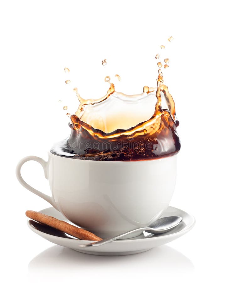 Coffee splashing stock image. Image of white, cube, sugar - 19713251